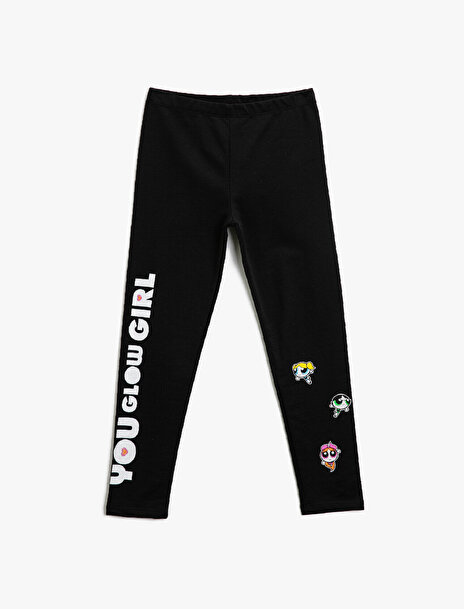 Koton Kız Çocuk Powerpuff Girls Baskılı Normal Bel Tayt