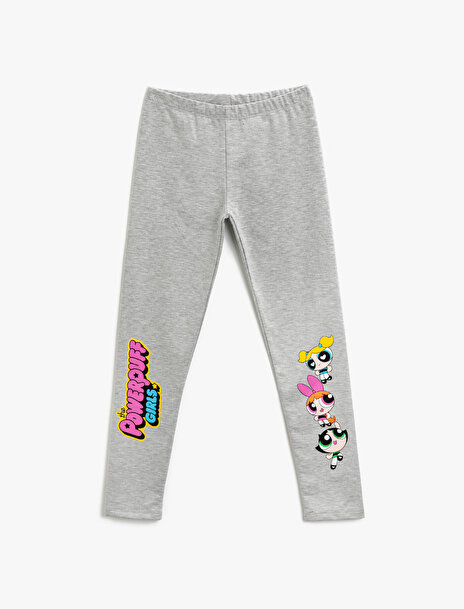 Koton Kız Çocuk Powerpuff Lisanslı Baskılı Normal Bel Tayt