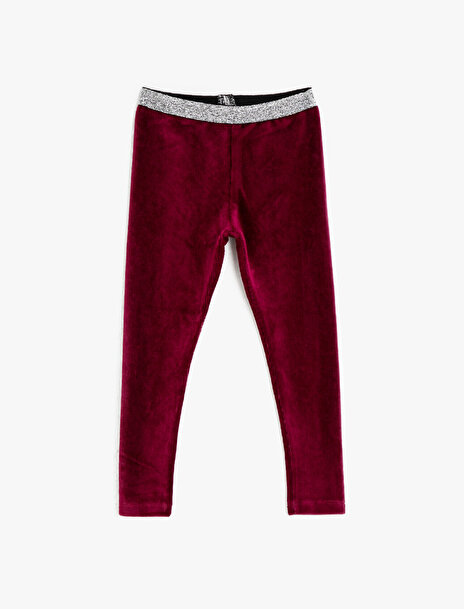 Koton Kız Çocuk Kadife Beli Simli Tayt