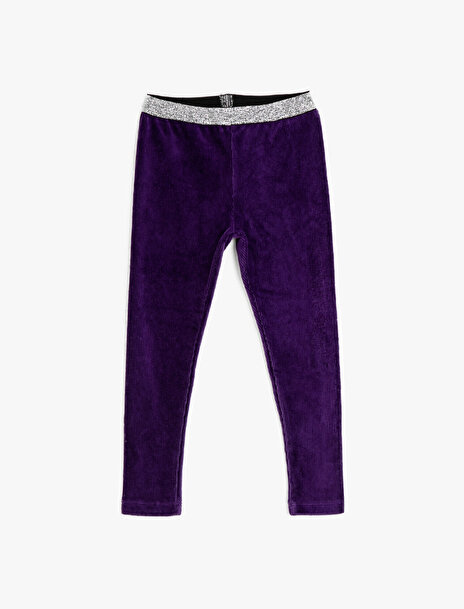 Koton Kız Çocuk Kadife Beli Simli Tayt