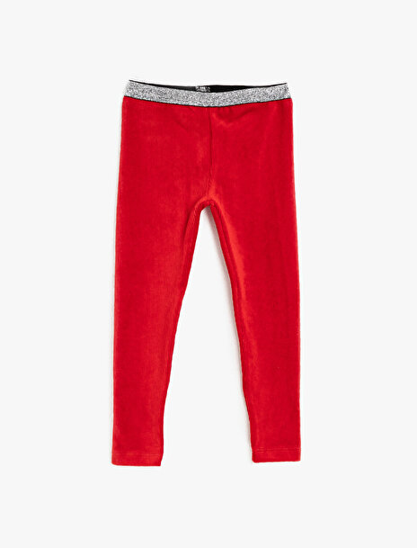 Koton Kız Çocuk Kadife Beli Simli Tayt