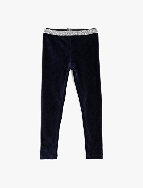 Koton Kız Çocuk Kadife Beli Simli Tayt