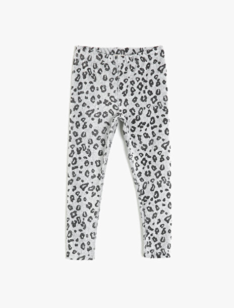 Koton Kız Çocuk Leopar Desenli Normal Bel Tayt
