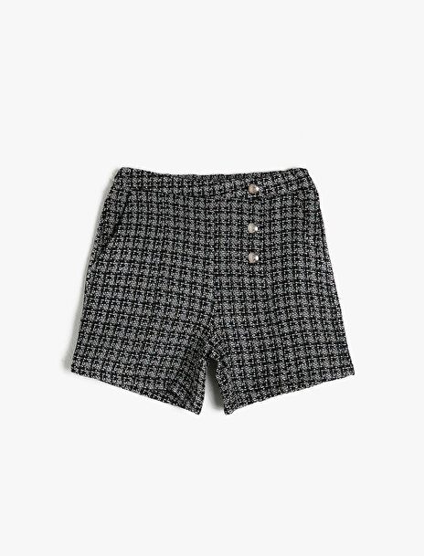 Koton Kız Çocuk Tüvit Düğmeli Cepli Şort