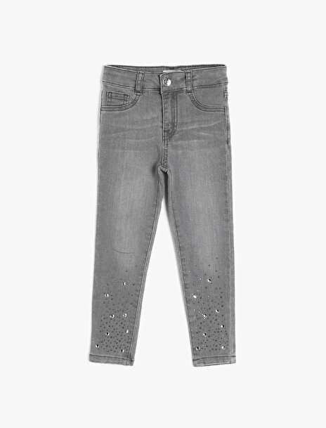 Koton Kız Çocuk Normal Bel Cepli Tasli Jean Pantolon