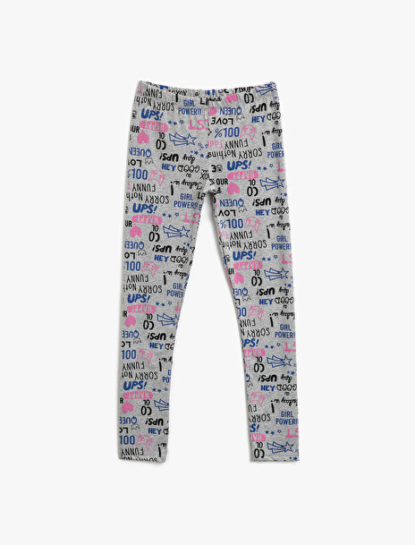 Koton Kız Çocuk Baskılı Normal Bel Tayt