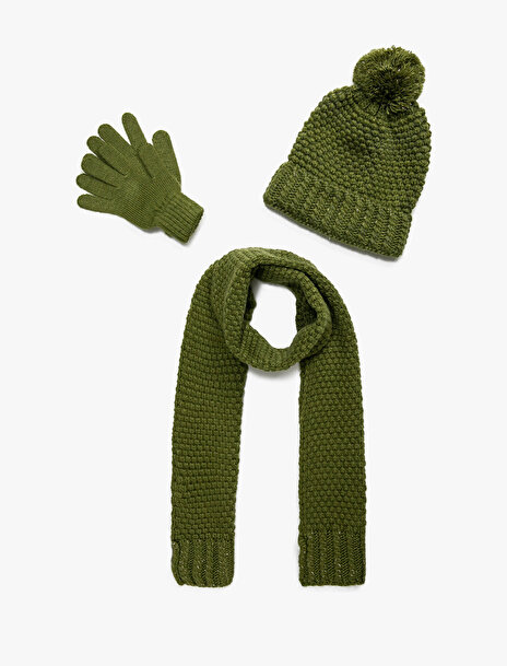 Koton Kız Çocuk Örgü Atkı Seti