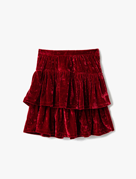 Koton Kız Çocuk Katlı Kadife Etek