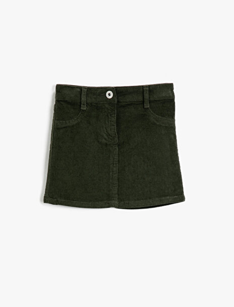 Koton Kız Çocuk Kadife Pamuklu Cepli Etek
