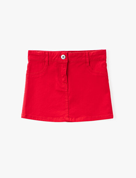 Koton Kız Çocuk Gabardin Kumaş Normal Bel Mini Basic Etek Koton Kız Çocuk Gabardin Kumaş Normal Bel Mini Basic Etek