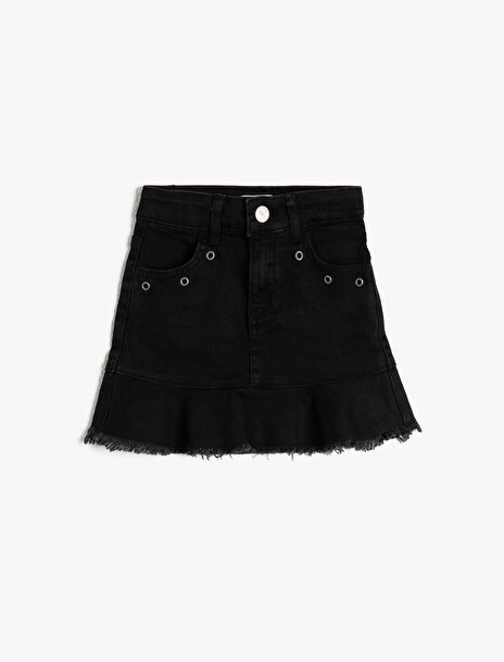 Koton Kız Çocuk Kuş Gözü Detaylı Jean Etek