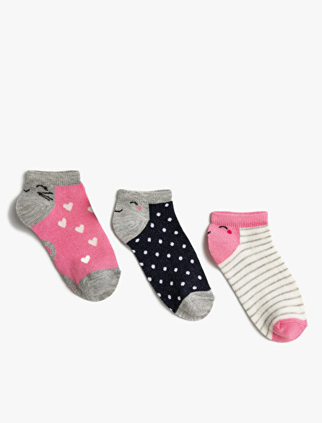 Koton Kız Çocuk Kız Çocuk 3'lü Desenli Pamuklu Çorap Seti