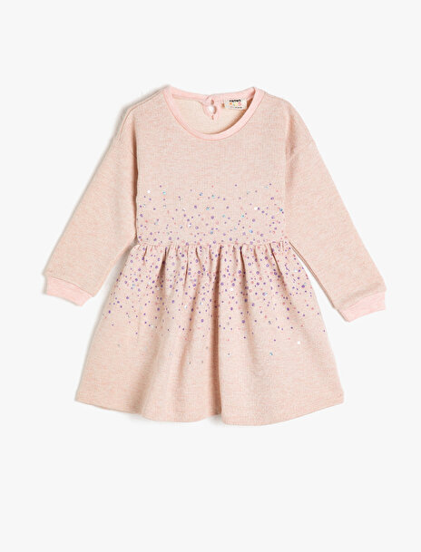 Koton Kız Çocuk Bisiklet Yaka Uzun Kollu Pullu Elbise Koton Kız Çocuk Bisiklet Yaka Uzun Kollu Pullu Elbise