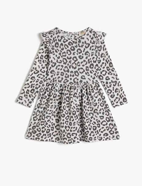 Koton Kız Çocuk Leopar Desenli Uzun Kollu Bisiklet Yaka Elbise Koton Kız Çocuk Leopar Desenli Uzun Kollu Bisiklet Yaka Elbise
