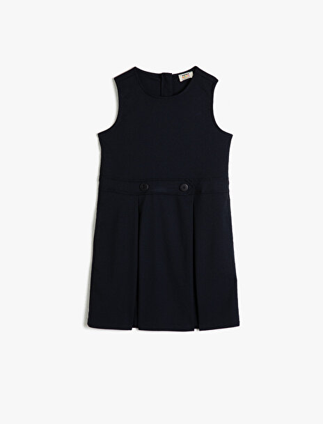 Koton Kız Çocuk Bisiklet Yaka Piliseli Elbise