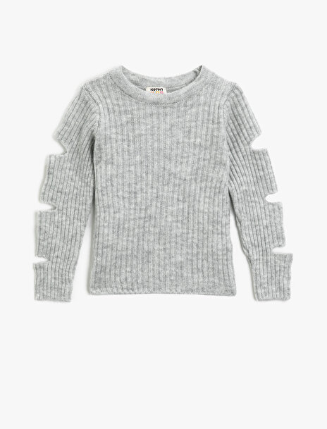 Koton Kız Çocuk Bisiklet Yaka Kesik Kol Detaylı Uzun Kollu Triko Kazak Koton Kız Çocuk Bisiklet Yaka Kesik Kol Detaylı Uzun Kollu Triko Kazak