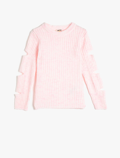 Koton Kız Çocuk Bisiklet Yaka Kesik Kol Detaylı Uzun Kollu Triko Kazak Koton Kız Çocuk Bisiklet Yaka Kesik Kol Detaylı Uzun Kollu Triko Kazak