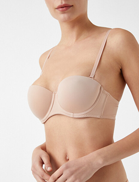 Koton Kadın Straplez Kaplı/Pedli Dolgusuz Balenli Comfort Sütyen Koton Kadın Straplez Kaplı/Pedli Dolgusuz Balenli Comfort Sütyen