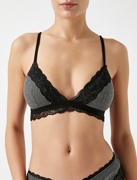 Koton Kadın Respect Life - Yaşama Saygı - Organik Pamuklu Dantel Detaylı Soft Sütyen