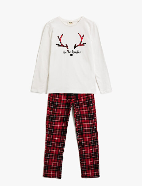 Koton Kadın Aile Pijamasi - Kız Çocuk Pamuklu Bisiklet Yaka Ekose Pijama Takımı Koton Kadın Aile Pijamasi - Kız Çocuk Pamuklu Bisiklet Yaka Ekose Pijama Takımı