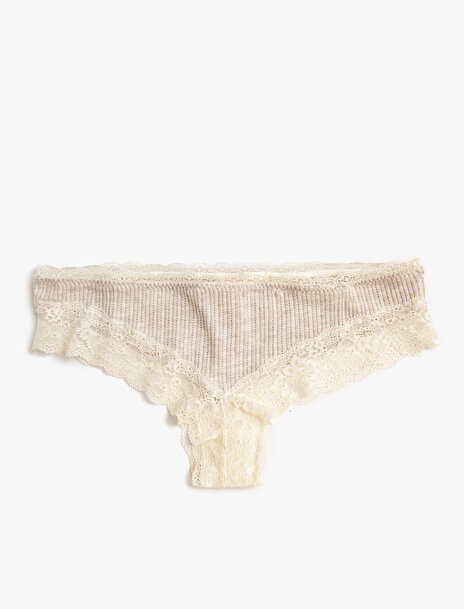 Koton Kadın Organik Pamuklu Dantelli Brazilian Külot