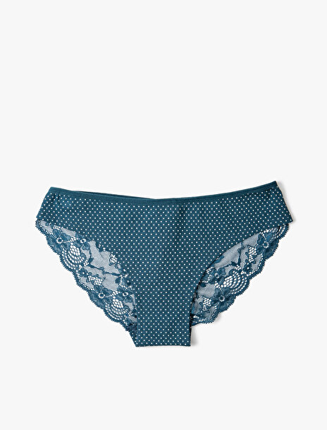 Koton Kadın Puantiyeli Dantel Detaylı Brazilian Külot