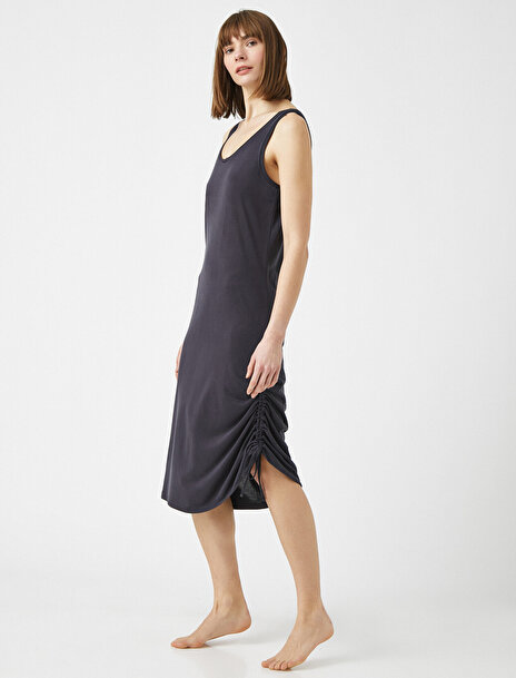 Koton Kadın Büzgülü Kolsuz Gecelik