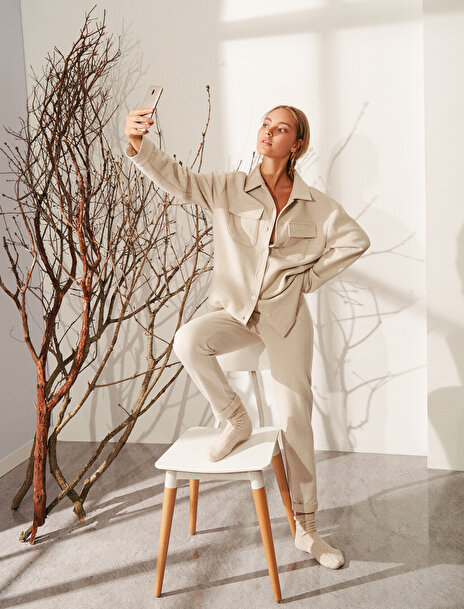 Koton Kadın Kapitoneli Pijama Altı