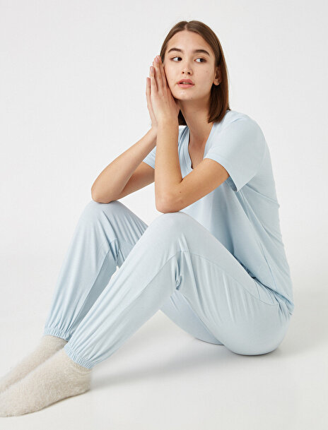 Koton Kadın Viskon Içerikli Cepli Pijama Alti