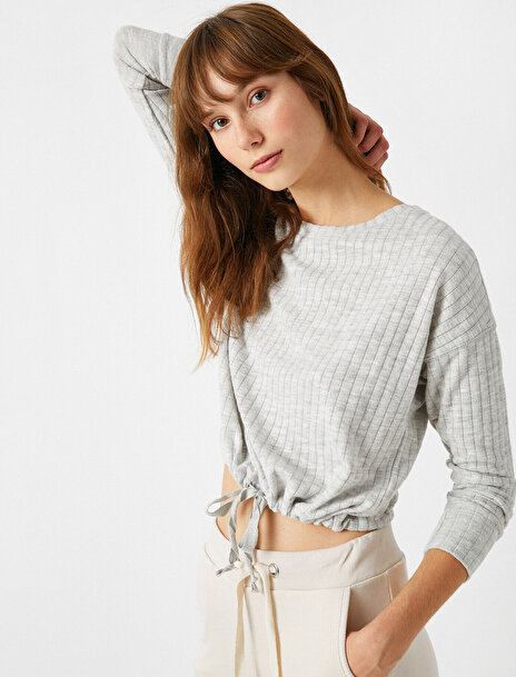 Koton Kadın Uzun Kollu Bağcıklı Pijama Üstü