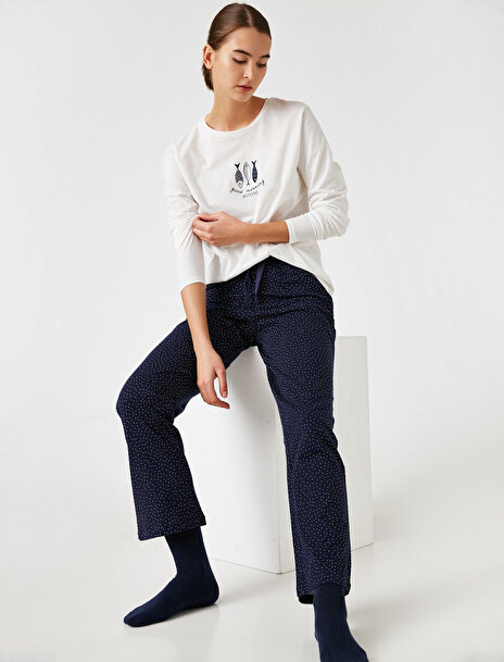 Koton Kadın   %100 Pamuk Baskılı Pijama Seti