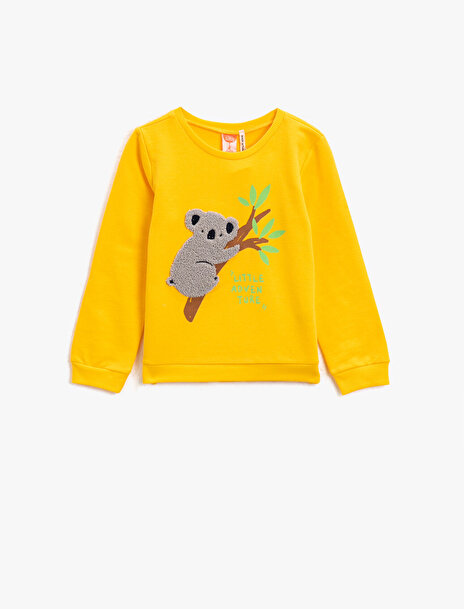 Koton Erkek Çocuk Pamuklu Hayvan Figürlü Uzun Kollu Baskılı Bisiklet Yaka Sweatshirt