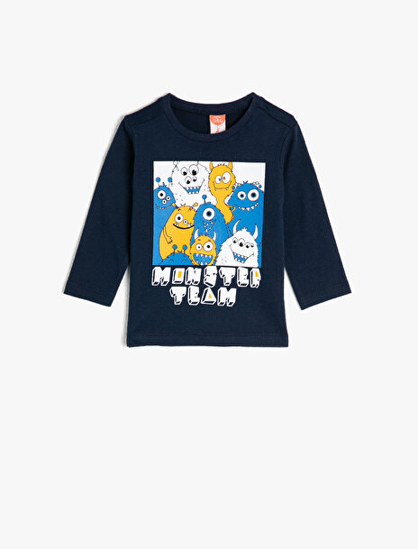 Koton Erkek Çocuk Monster Lisanslı Baskılı Uzun Kollu Bisiklet Yaka Tişört Koton Erkek Çocuk Monster Lisanslı Baskılı Uzun Kollu Bisiklet Yaka Tişört