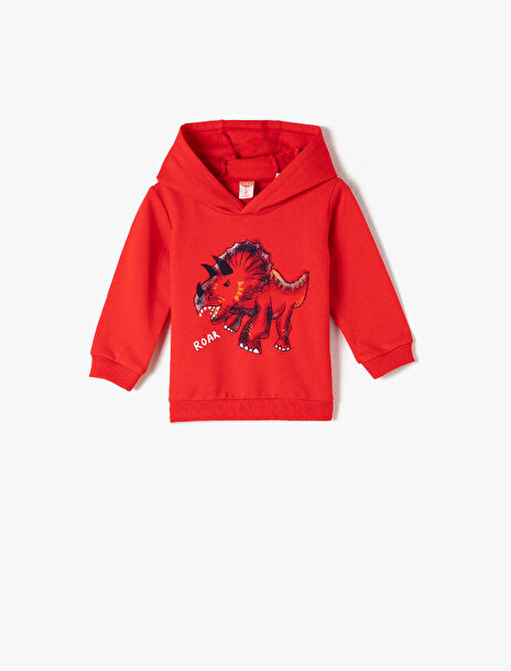 Koton Erkek Çocuk Pamuklu Kapüşonlu Dinozor Baskılı Sweatshirt Koton Erkek Çocuk Pamuklu Kapüşonlu Dinozor Baskılı Sweatshirt