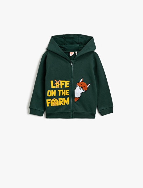 Koton Erkek Çocuk Pamuklu Kapüşonlu Yazılı Baskılı İşlemeli Sweatshirt Koton Erkek Çocuk Pamuklu Kapüşonlu Yazılı Baskılı İşlemeli Sweatshirt