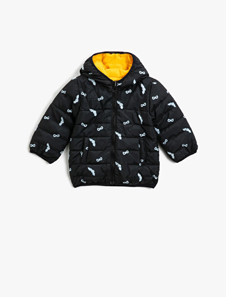 Koton Erkek Çocuk Kapüşonlu Çift Taraflı Fermuarlı Şişme Mont