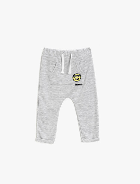 Koton Erkek Çocuk İşlemeli Beli Bağlamalı Eşofman Altı