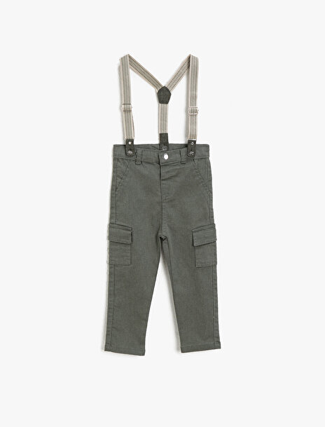 Koton Erkek Çocuk Pamuklu Cepli Askılı Jogger Pantolon