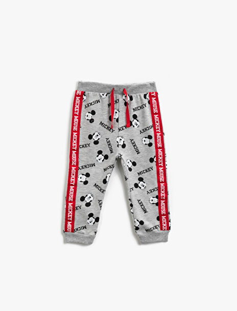 Koton Erkek Çocuk Mickey Mouse Lisanslı Baskılı Beli Bağlamalı Pamuklu Eşofman Altı