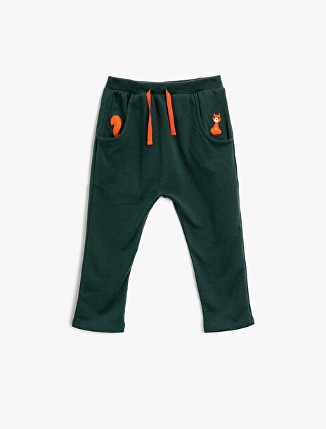 Koton Erkek Çocuk Pamuklu İşlemeli Beli Bağlamalı Eşofman Altı