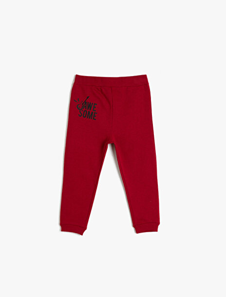 Koton Erkek Çocuk  %100 Pamuk Yazılı Baskılı Eşofman Altı