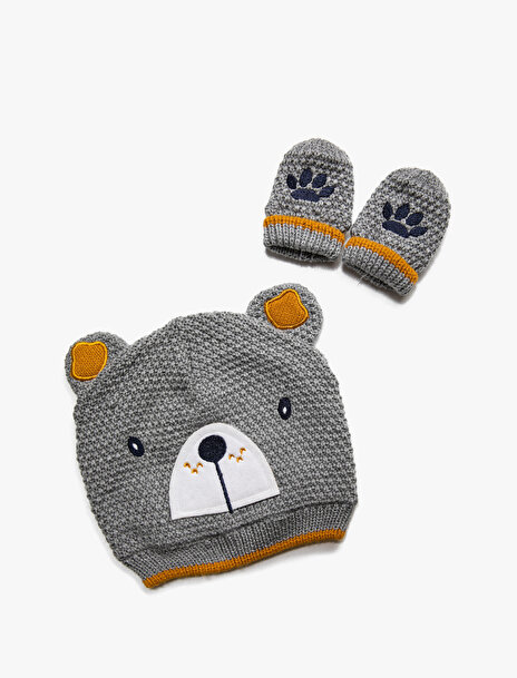 Koton Erkek Çocuk Hayvan Figürlü Bere Set