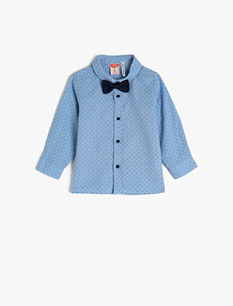 Koton Erkek Çocuk %100 Pamuk Baskılı Papyonlu Gömlek Koton Erkek Çocuk %100 Pamuk Baskılı Papyonlu Gömlek