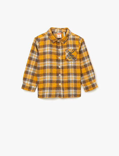 Koton Erkek Çocuk Ekoseli Klasik Yaka Uzun Kollu Gömlek