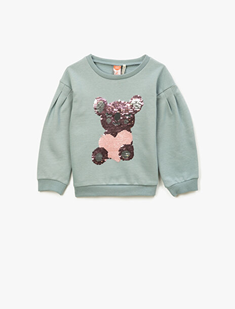 Koton Kız Çocuk Pamuklu Pullu Bisiklet Yaka Uzun Kollu Sweatshirt Koton Kız Çocuk Pamuklu Pullu Bisiklet Yaka Uzun Kollu Sweatshirt