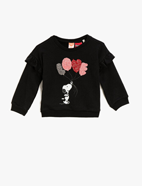 Koton Kız Çocuk Pamuklu Snoopy Lisanslı Baskılı Bisiklet Yaka Yazılı İşlemeli Sweatshirt Koton Kız Çocuk Pamuklu Snoopy Lisanslı Baskılı Bisiklet Yaka Yazılı İşlemeli Sweatshirt