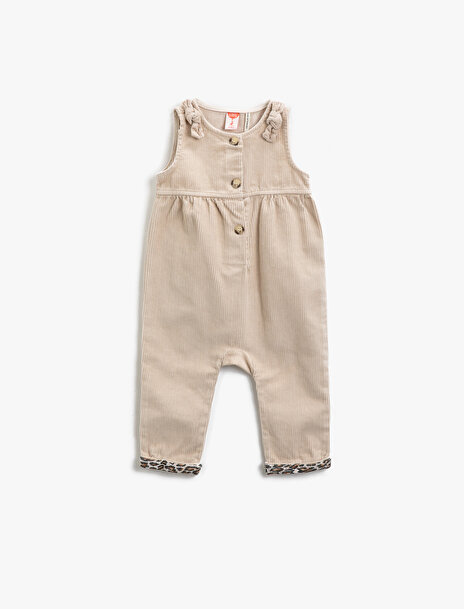 Koton Kız Çocuk Pamuklu Düğmeli Kadife Leopar Desenli Tulum Koton Kız Çocuk Pamuklu Düğmeli Kadife Leopar Desenli Tulum