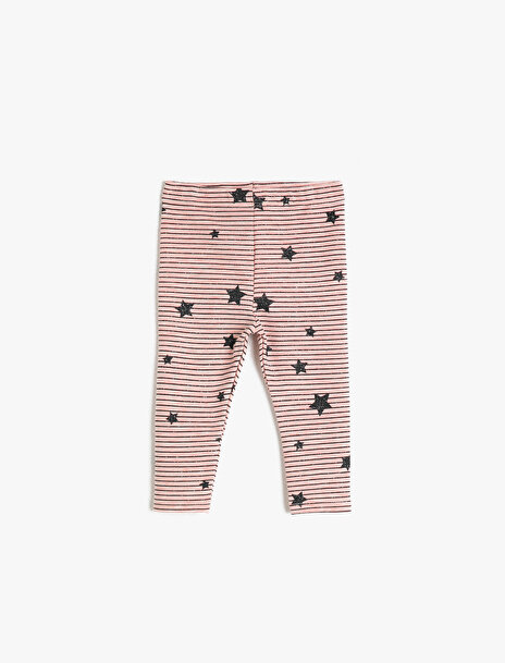 Koton Kız Çocuk Çizgili Yıldız Desenli Tayt