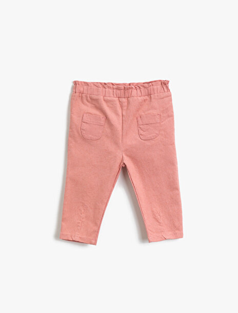 Koton Kız Çocuk Cepli Beli Lastikli Pantolon