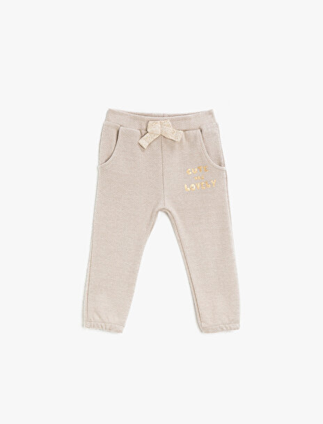 Koton Kız Çocuk Cepli Yazılı Baskılı Normal Bel Eşofman Altı